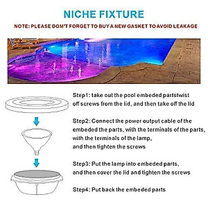 weipute Pool Lights, 120V 45W LED Pool Light with Remote Control, Color Changing Pool Light Bulb Replacement for Inground Pool
