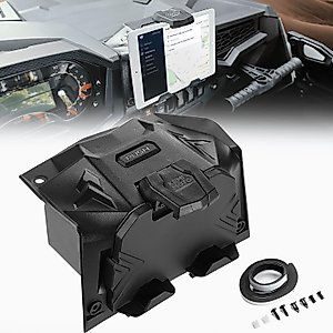 KEMIMOTO Electric Device GPS Mount Storage Box Compatible with 2019-2023 Polaris RZR XP Turbo RZR XP 1000 Accessories RZR Tablet Mount RZR Phone Mount Extra Space Adjustable Navigation Tablet Holder