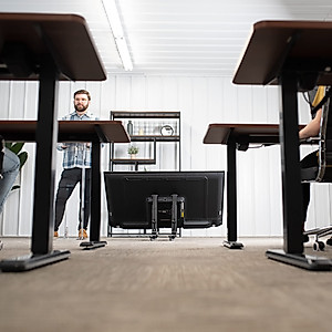 VIVO Low Height Mobile TV Stand for 32 to 65 inch Flat Curved Screens, LED LCD, Adjustable Floor Monitor Cart, Rolling TV Mount with Wheels, Black, STAND-TV01L