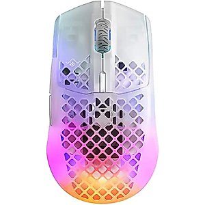 SteelSeries Aerox 3 Wireless - Super Light Gaming Mouse - 18,000 CPI TrueMove Air Optical Sensor - Ultra-Lightweight Water Resistant Design - 200 Hour Battery Life - Ghost