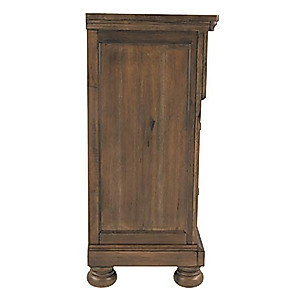 Signature Design by Ashley Flynnter Traditional 7 Drawer Dresser with Dovetial Construction, Tobacco Brown
