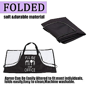 CENWA I'll Be In My Office Funny Office Apron Chef Kitchen Apron Smoking Cooking Grilling BBQ Office Chef Funny Gift Apron (Be In My Office apron)