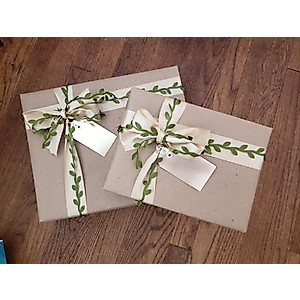 Leaf Ribbon for Crafts 21.8 Yards Artificial Vines Olive Green Fake Leaves Trim Ribbons for Gift Wrapping Wedding Baby Shower Decoration