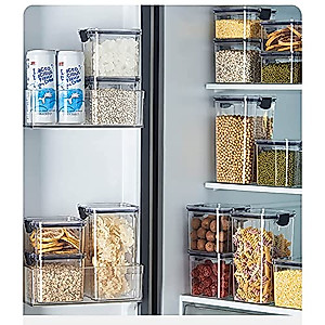 Rvikurc Airtight Food Storage Containers with Lids, Anti Leak Cereal Flour Storage with 4-Side Locks for Solid Food Sugars Soups and Sauces, Freezer-Safe Plastic Pantry Kitchen Organizations