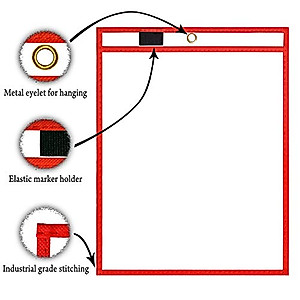 BONBELA Dry Erase Pockets - 12 Pack EASYWipeXL Heavy Duty Sheet Protectors Quickly Wipe to a Flawless Clean - Save a Bundle on 10 x 13 Reusable Dry Erase Sheets Sleeves for Work & School Worksheets