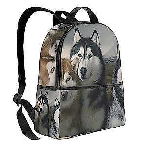 BAFAFA Husky dogs Printed Travel Backpack Business Work Bag Computer Bag Outdoor Sports Rucksack