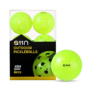 A11N S40 Outdoor Pickleball Balls- USAPA Approved, 6-Pack, Neon Green