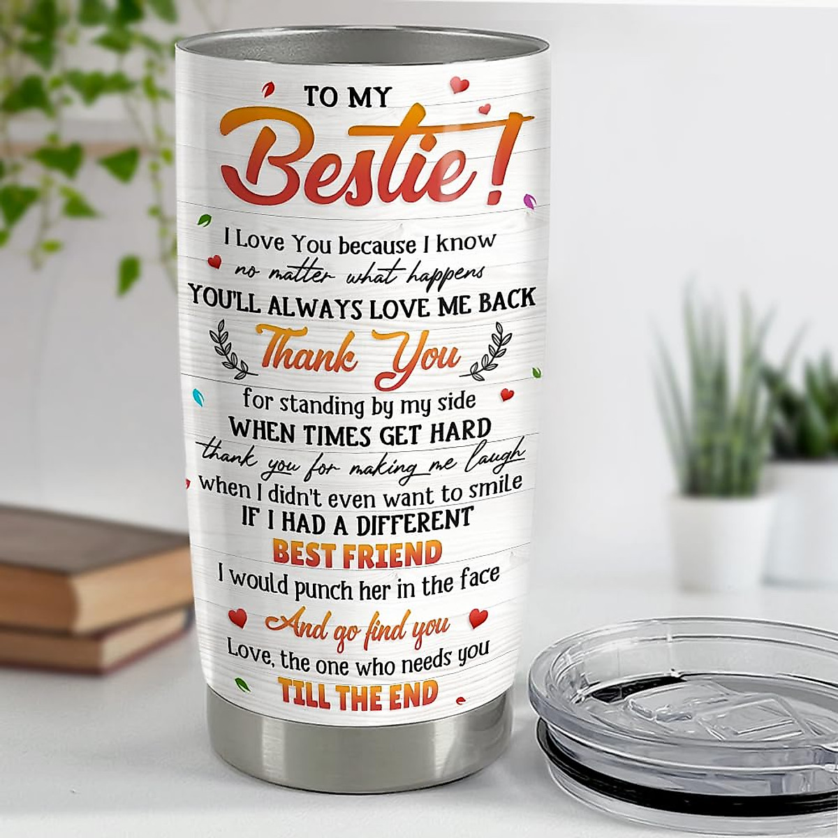 SANDJEST Best Friend Tumbler 20oz Besties Gifts for Women BFF Soul Sister Bestie Stainless Steel Insulated Tumblers Coffee Travel Mug Cup Friendship Gift for Birthday Christmas