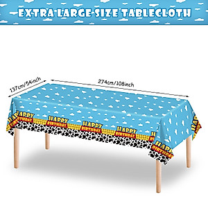 1 Pack Cartoon Story Birthday Party Supplies Cow Pattern Printed Table Cover Blue Sky and White Cloud Tablecloths Cow Birthday Party Decoration for Boy Girl Kid Birthday Party Decor 54 x 108 inch
