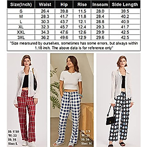 Ekouaer Women Pajama Pants Comfy Pj Bottom with Pockets Stretch Plaid Sleepwear Black and Wine Red Plaid Small