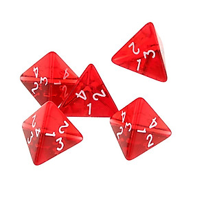 Yiotfandoll 5PCS Polyhedral Dice 20mm D4 for Dungeons and Dragons DND RPG MTG Dice Table Games Red with Black Bag