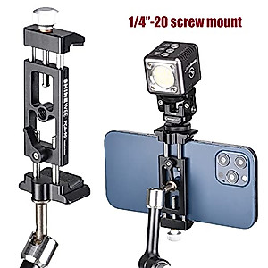 Cell Phone Tripod Mount Adpater,1/4" Socket Mount, ARCA or RRS Quick Release Phone Holder from Tripod Ballhead Clamp,Compatiable iPhone13,12,11,X,8,7,6,Plus,Mini,Se