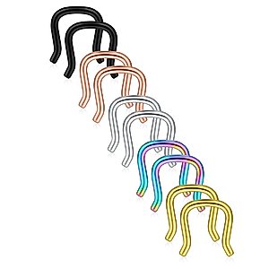 SCERRING 316L Surgical Steel U-Shaped Nose Ring Septum Piercing Hanger Retainer 16g 10PCS - Style 1#