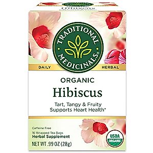 Traditional Medicinals Tea, Organic Hibiscus, Supports Your Cardiovascular System, 16 Tea Bags