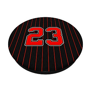 Basketball Legend #23 Black and Red Pinstripe