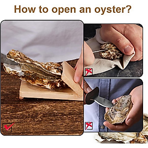 Xyeyo Oyster Shucking Clamp Shucker Tool Wood Oyster Holder Opener Shucking Block Wooden Seafood Shucking Clip for Kitchen Home Outdoor Barbecue Camping (1PCS), 3.14*5.1inch