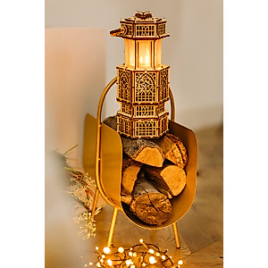 Wood Trick Antique Lantern Luminous LED 3D Wooden Puzzles for Adults and Kids to Build - 2-Mode Lighting - Engineering DIY Project Mechanical 3D Puzzle Model Kits for Adults