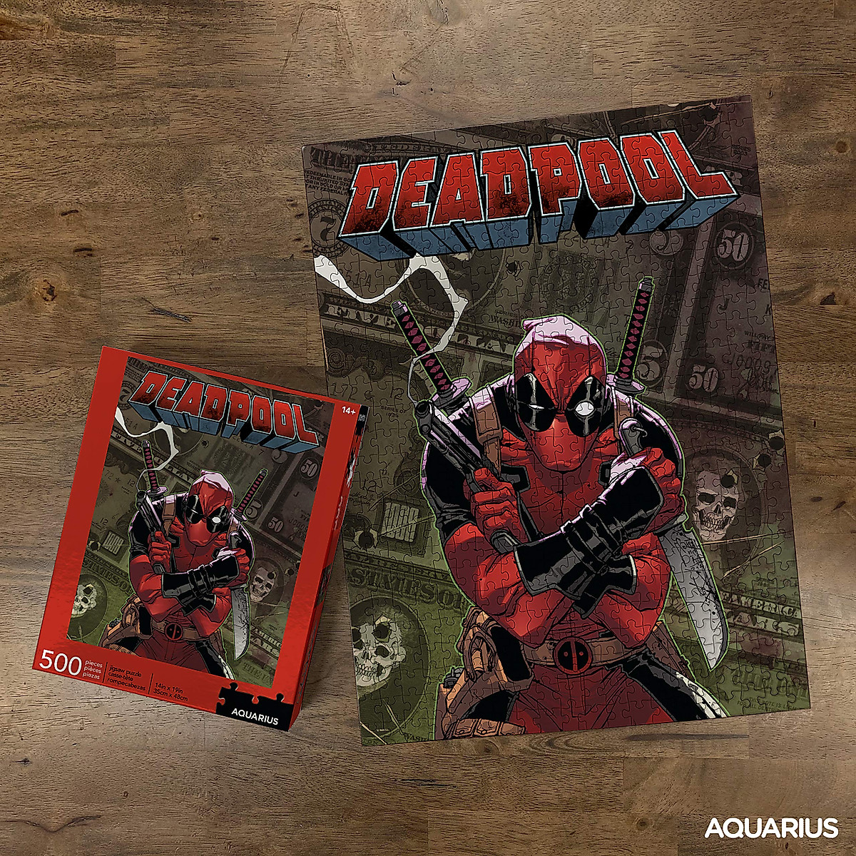 AQUARIUS Marvel Puzzle Deadpool (500 Piece Jigsaw Puzzle) - Officially Licensed Marvel Merchandise & Collectibles - Glare Free - Precision Fit - Virtually No Puzzle Dust - 14 x 19 Inches