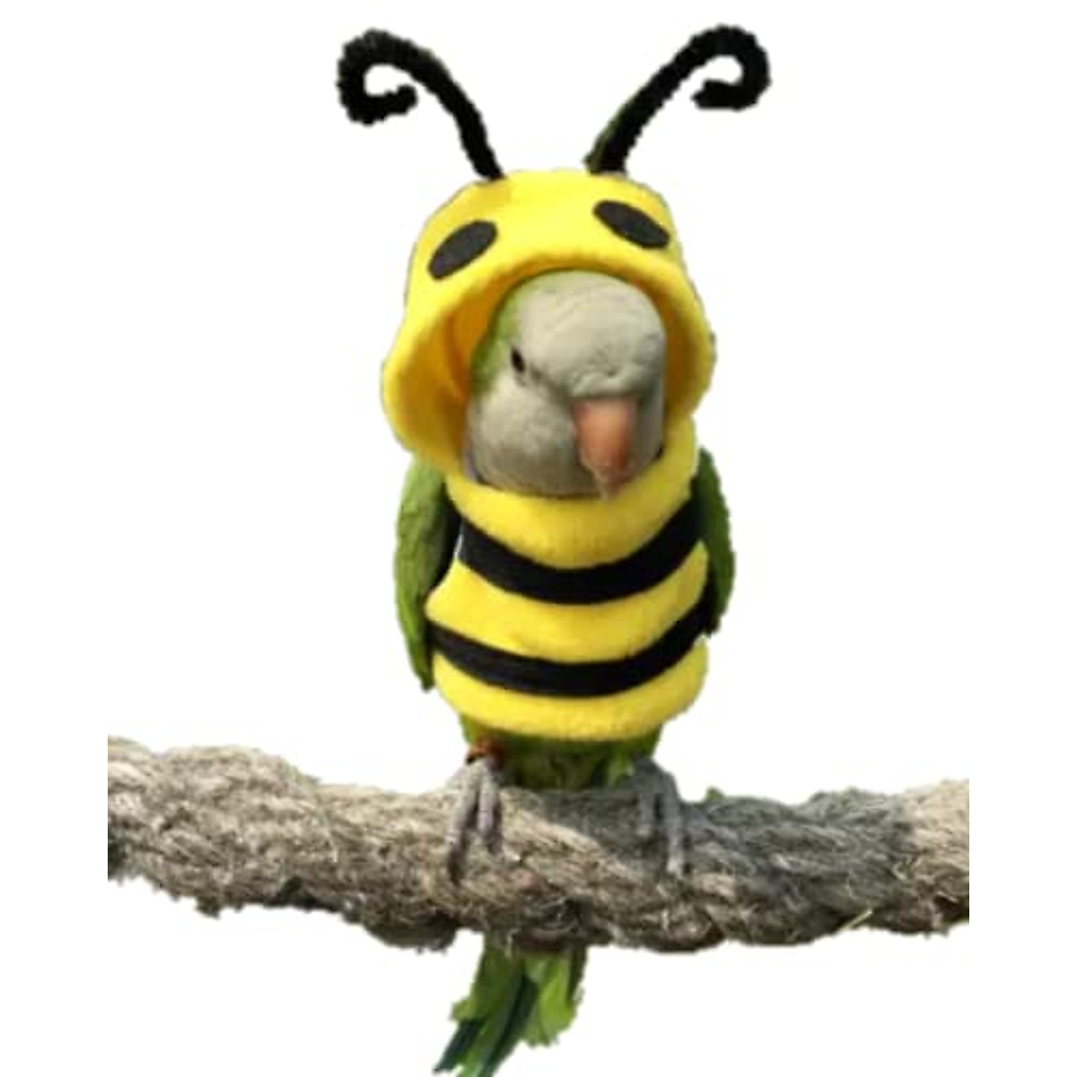 Bird Costume Bird Diaper Flight Suit Bird Bee Shape Bird Clothes Cosplay Photo Prop for Parrots Lovebird Budgie Parakeet Cockatiel Sun Conure, Small Animals Apparel (Bee Without Diaper, X-Large)