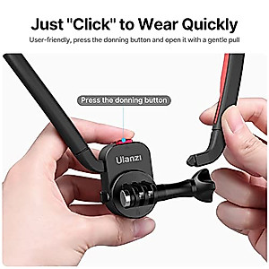 ULANZI Go-Quick II Neck Mount for GoPro Magnetic Necklace Holder, Camera POV Mount Compatible with GoPro Hero11/10/9/8/7/6/5/4/MAX, AKASO, DJI Osmo Action, Insta360 and Most Action Cameras