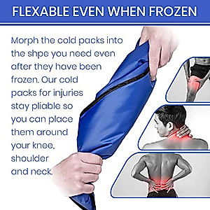 Gel Soft Flexible Ice Pack for Injuries Reusable - (Large: 11"x14.5") for Hip, Shoulder, Knee, Back - Comfy Cold Pack Compress for Swelling, Bruises, Surgery