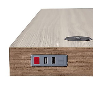 kowo Electric Height Adjustable Standing Desk with Drawer, 48" Home Office Wooden Computer Desk Ergonomic Memory Control Workstation Sit Stand Desk, Greige/Grey