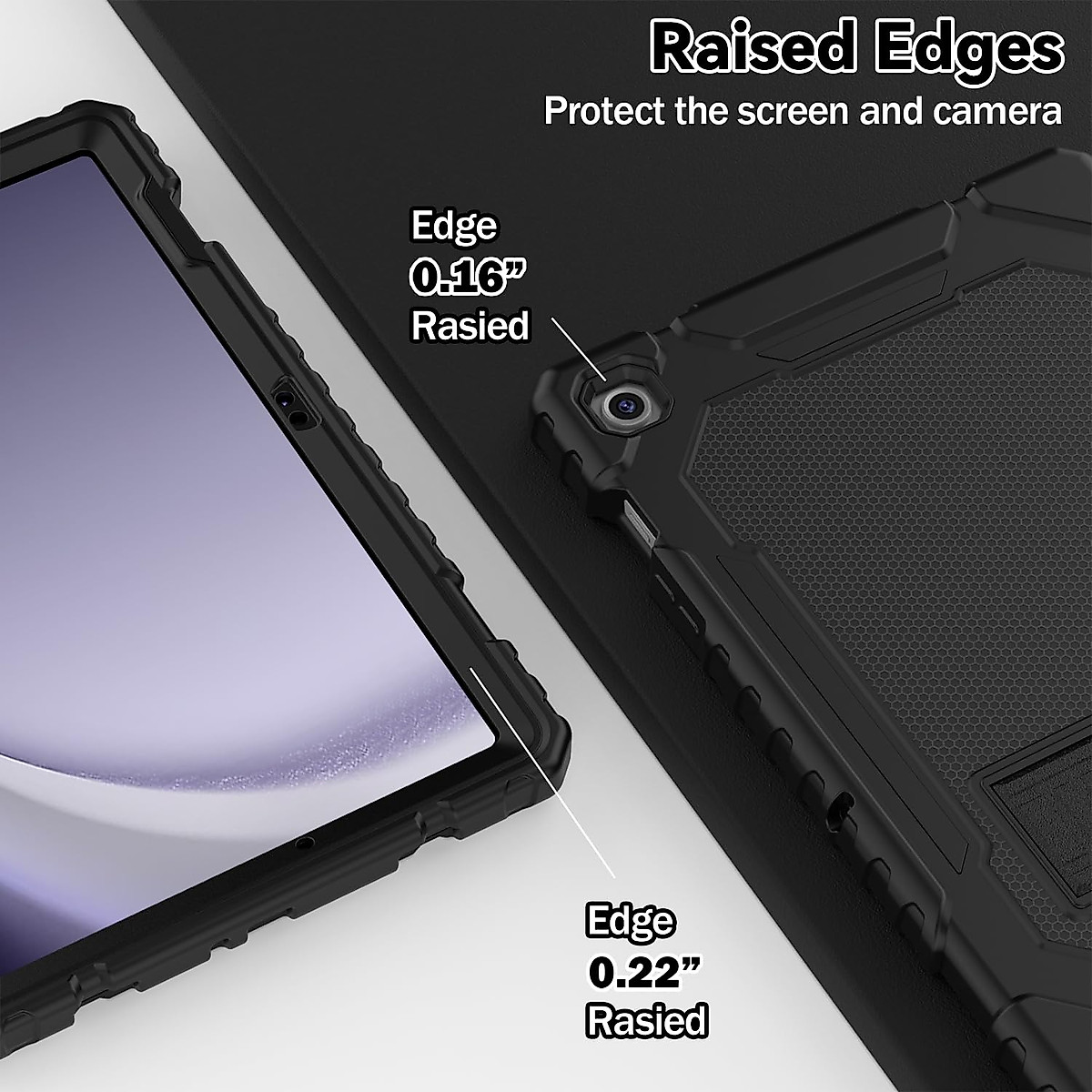 Grifobes for Samsung Galaxy Tab A9 Plus 11 Inch 2023 Cases, Heavy Duty Shockproof Rugged Cover for New Samsung Tablet A9+ 11" Case (SM-X210/X216/X218) with Kickstand for Kids Men, Black