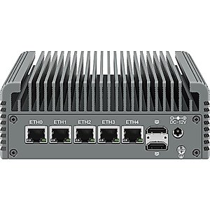 CWWK AlderLake-N100 5-Port Firewall Appliance with i226-V, DDR5 Slot, 2.5G RJ45 Network Port, 4K Display Outputs, M.2 NVMe Slots, SATA3.0, USB2.0, TPM Compatibility, Mini PC (N100-5L-16G/256G)