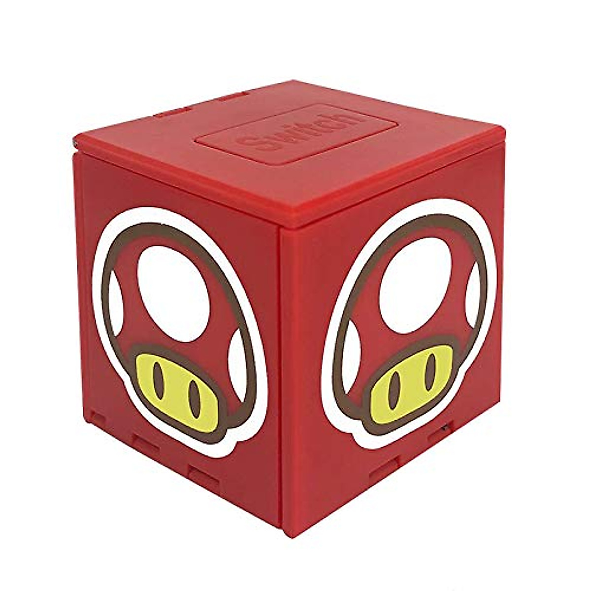 AOOF Game Card Storage Box Portable Game Card Box Openable Square Storage Box 16 Game Card Slots Applicable Model: Switch, Essential for Travel Mario Mushroom Head Red 16 Pack