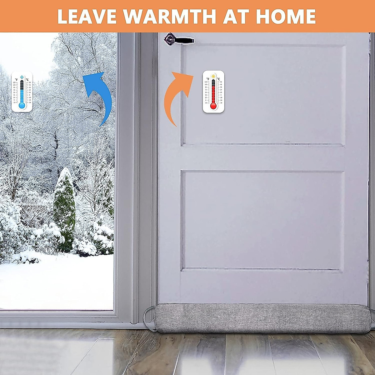 Triangle Under Door Draft Stopper Noise Blocker 38 Inches for Door Bottom Air Seal Insulation and Soundproof, Heavy Duty Weather Guard Snake Stripping, Gray