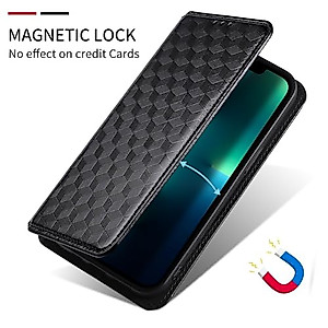 Compatible with Oppo Reno 6 Pro 5G Case,Compatible with Oppo Reno6 Pro 5G PEPM00 CPH2249 PU Leather Kickstand with Card Holders Flip Magnetic Closure Protection Phone Wallet Cover Black