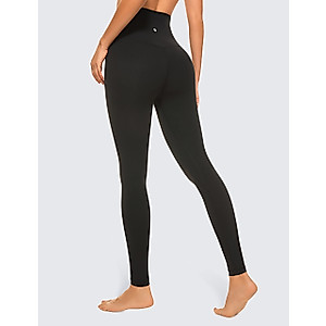 CRZ YOGA Women's Butterluxe Super High Waisted Workout Leggings 28 Inches -Over Belly Buttery Soft Full Length Yoga Pants Black X-Large