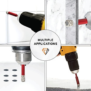 Superior Diamond Tools Dry Diamond Drill Bits - 2pk 1/4'' (6mm) Triangle Shank - Tile Drill Bits - Ceramic Drill Bit - Porcelain Drill Bits - Diamond Drill Bits for Stone