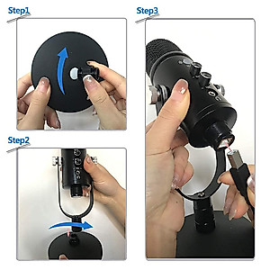 USB Microphone, Condenser Computer Microphone for Streaming, Gaming, YouTube Recording, Plug and Play,Headphone Output and Volume Control,Quick Mute Button,Compatible with Laptop, Phone (Black)