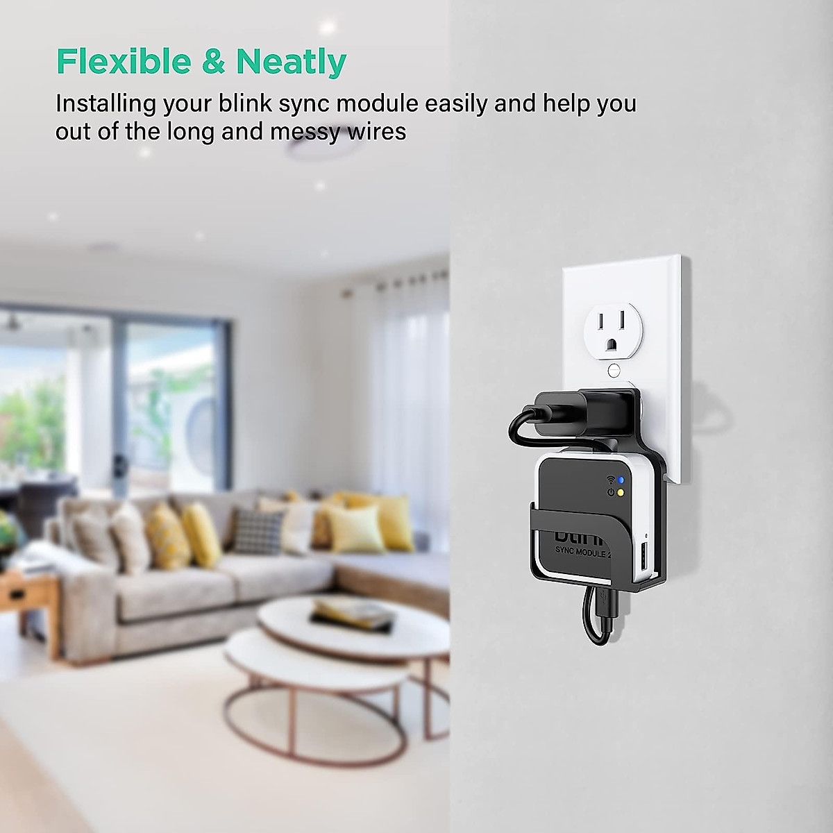 OLAIKE Housing and Metal Wall Mounting Bracket(3 Pack) for Blink Outdoor 3 (3th Gen) /XT/XT2,Weatherproof Protective Cover & 360° Adjustable Security Mount with Blink Sync Module Outlet Mount, Black