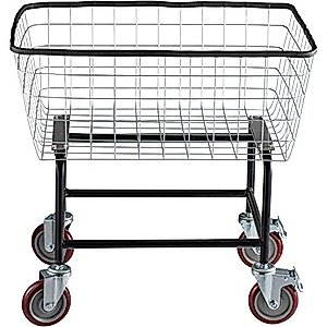 VEVOR Wire Laundry Cart, 2.5 Bushel Wire Laundry Basket with Wheels, 20''x15.7''x26'' Commercial Wire Laundry Basket Cart, Steel Frame With Chrome Finish, 5inch Casters, Wire Cart For Laundry