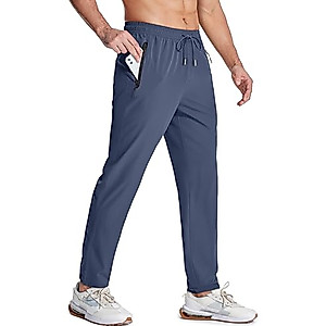 MAGCOMSEN Mens Pants Stretch Gym Pants Quick Dry Workout Athletic Pants Lightweight Sweatpants with Pockets Sweat Pants Men Adult Blue