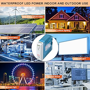 DynMach MDR-10-12 DIN Rail Mounted Power Supply - Input: 85-264VAC; Output: 12VDC, 0.84A, 10W; High Efficiency and Stability, Engineered for Small Scale Industrial Applications