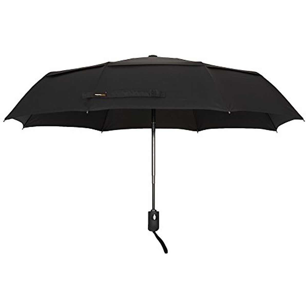 Amazon Basics Automatic Travel Small Compact Umbrella With Wind Vent, Black, One Size