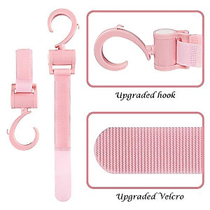 Stroller Hooks Multi Purpose Hook Hanger Clips for Diaper Bags,Purses,Shopping Bags,Perfect Stroller Accessory for Free Your Hands (Pink)
