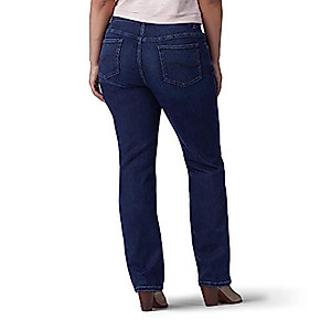 Lee Women's Plus Size Ultra Lux Comfort with Flex Motion Straight Leg Jean Royal Chakra 24W Medium