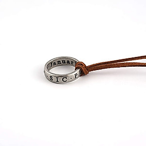 Dr's gift Uncharted 4 Nathan Drake Ring Necklace Engraved Pendant with Adjustable Leather Chain Handmade Jewelry Unisex Cosplay Game Fans Gift