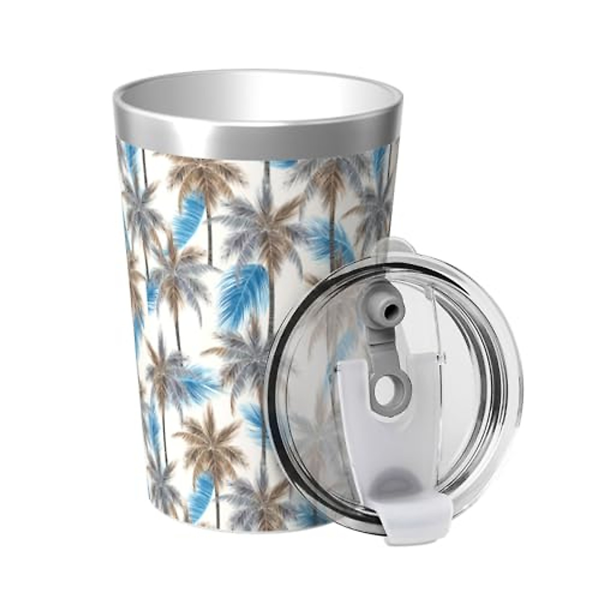 maleuei Tropical Leaf Dark Hawaiian Art Pattern - 12oz Travel Coffee Mug with Lid - Reusable Insulated Stainless Steel Coffee Tumbler Tea Cup Gifts for Women Men Him Her