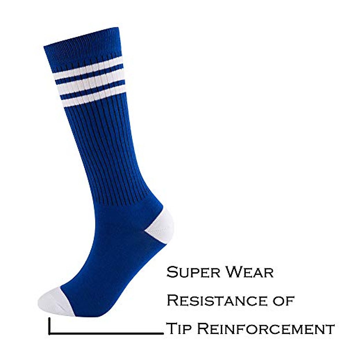 NEVSNEV Knee High Tube Socks Comfortable and Breathable with Triple Stripes for Boys, Girls, Toddlers, Kids, Baby and Child