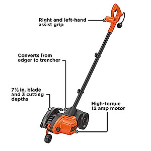 BLACK+DECKER 2-in-1 String Trimmer / Edger and Trencher, 12 -Amp (LE760FF)
