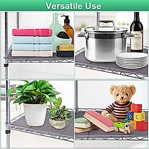 Slendor Wire Shelf Liner Value Pack of 5 Heavy Duty Waterproof Non-Adhesive Industrial Strength Plastic Mats for Tier Shelving Unit, 16 x 36 Inch Gray
