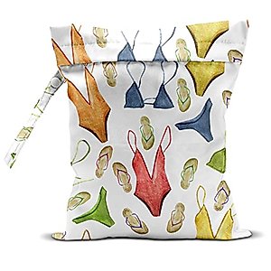 zcyxuuw Wet Bag, Wet Dry Bag, Wet Bag for Swimsuit, Travel, Beach, Pool, Diapers, Dirty Yoga Gym Clothes, Makeup Bag, Waterproof Reusable Beach Bag Ocean Decor Starfish Sea Horse Anchor