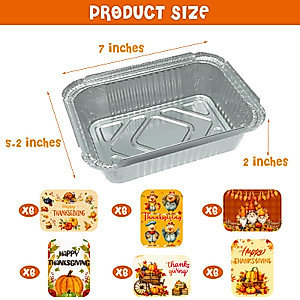 Thanksgiving Food Aluminum Pans Disposable Thanksgiving Leftover Containers with Lids 36Pcs Turkey To Go Cookware Takeout Fall Party Favors Supplies