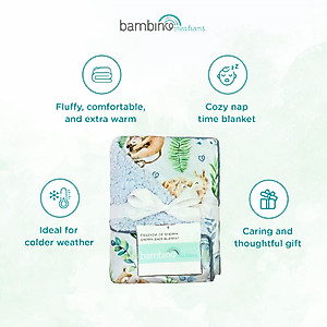 Newborn Blankets for Boys Warm Sherpa Blanket Light Blue, 30"x40" Mink Cozy Soft Baby Blankets Baby Shower Gifts - Newborn Essentials Must Haves-Machine and Dryer Safe, Baby Gifts by BAMBINO CREATIONS