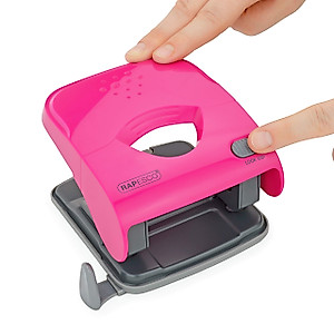 Rapesco 1527 X5-40ps Less Effort 2 Hole Punch, 40 Sheet Capacity, Hot Pink